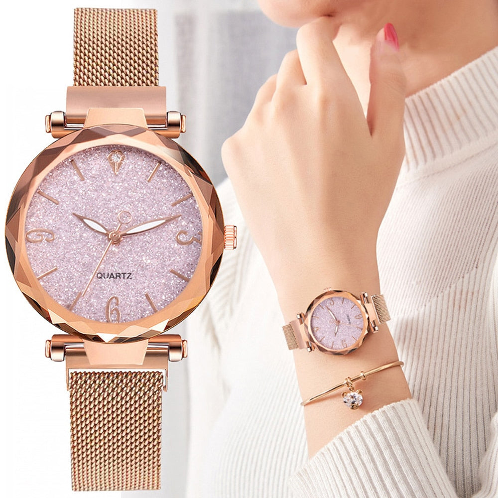 Rose Gold 2020 Luxury Sky Lady Wrist Watch – Liberation Xchange